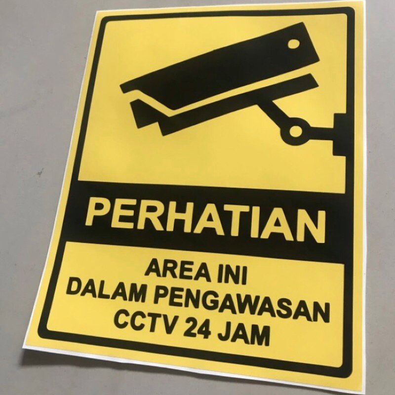 Jual Stiker CCTV area ini dalam pengawasan cctv 24 jam | Shopee Indonesia