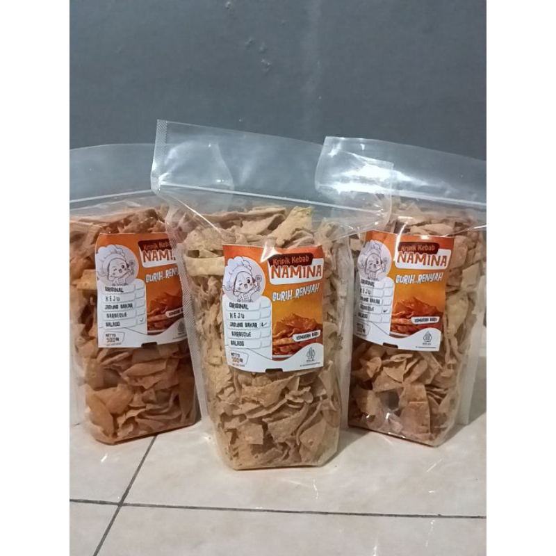 Jual keripik kebab namina 500gr, Snack keripik kebab gurih renyah rasa ...