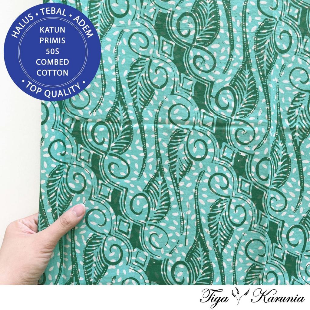 Jual Kain Batik Cap Premium Solo Parang Daun Hijau Double Process Katun ...
