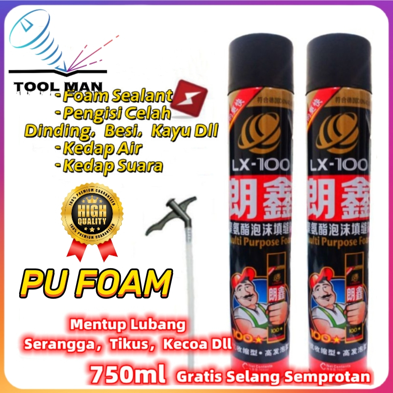 Jual [READY] PU Foam Sealant Spray 750ml / PU Busa Foam Sealant Polyurethane Foam / Penyegel ...