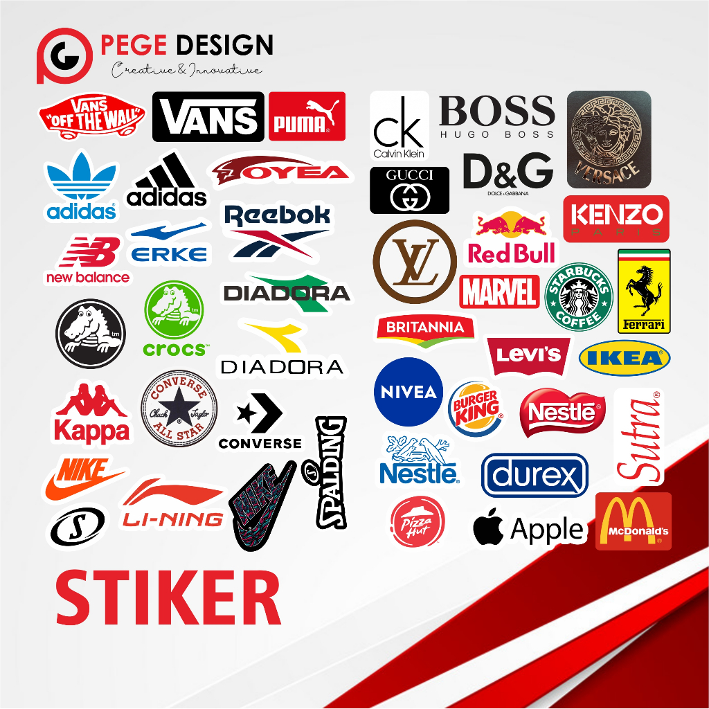 Jual STICKER CASE ISI 80 PCS STIKER LOGO BRAND LOGO MERK RANDOM STIKER ...