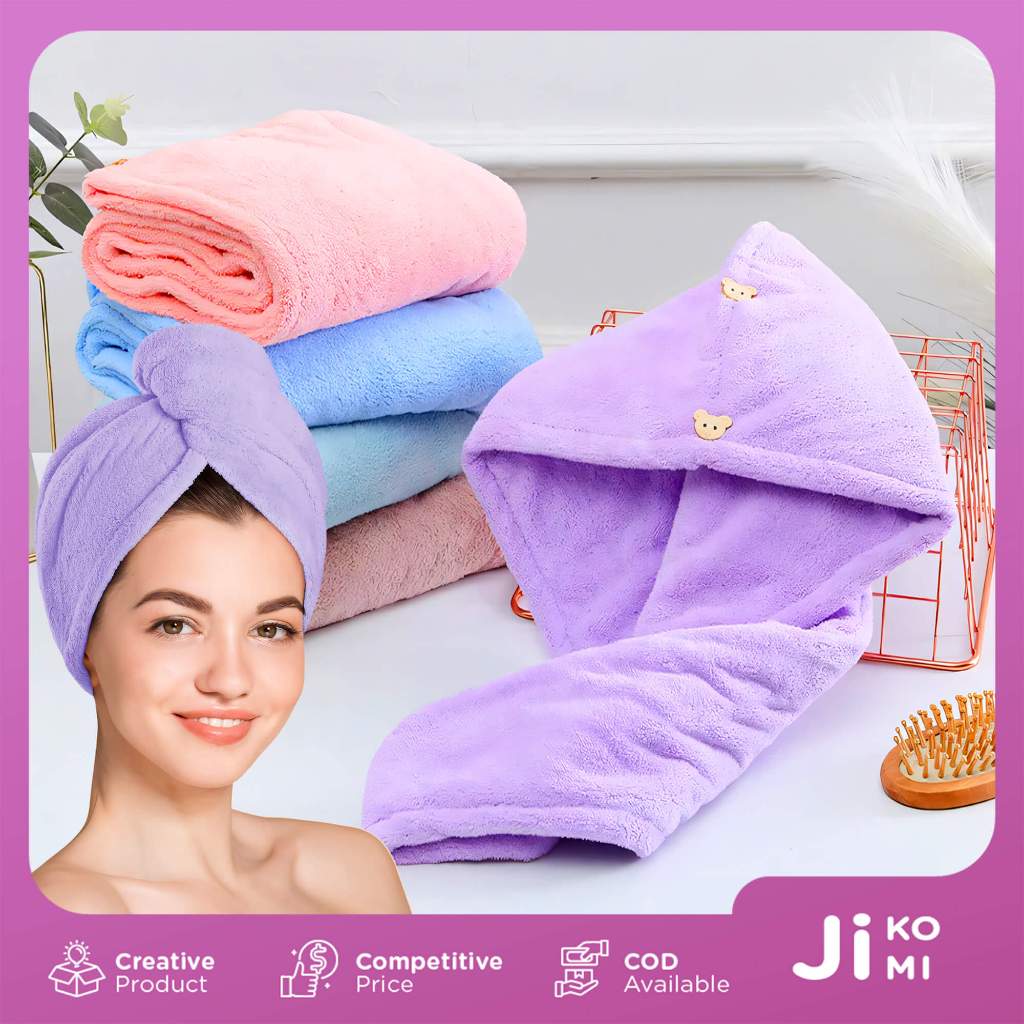 Jual Handuk Keramas Microfiber - Lap Pengering Rambut Cepat dan Praktis ...