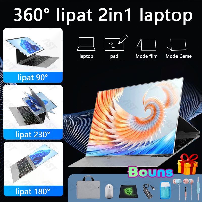 Jual AST laptop 2 in 1 touchscreen ORI Intel N95 RAM16g+512gb ssd 14 ...
