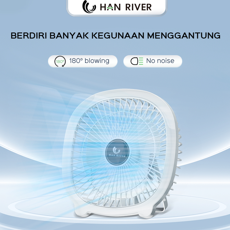Jual HAN RIVER Kipas Angin Portable With Lampu LED Kipas Angin Mini ...