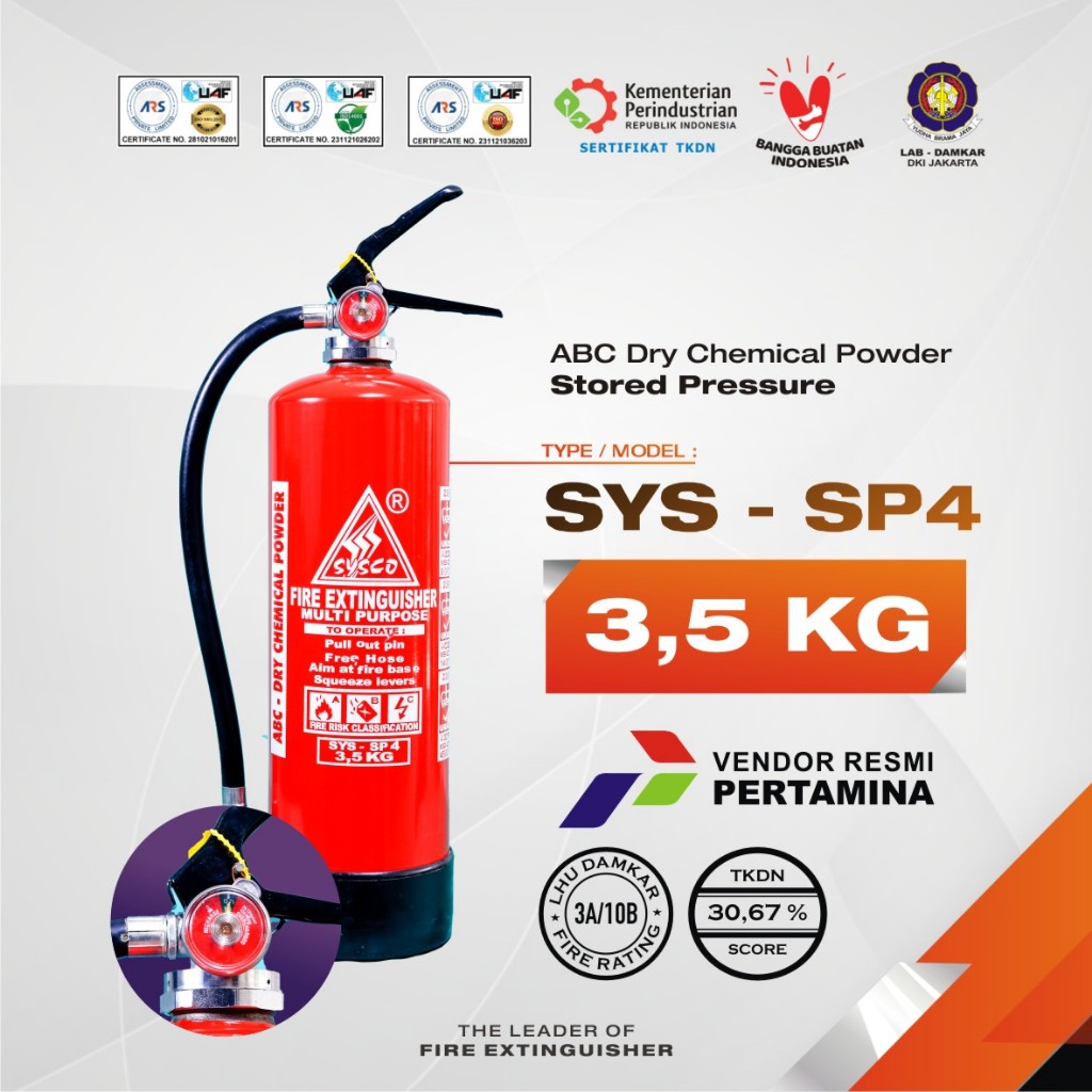 Jual APAR DRY CHEMICAL POWDER 3,5 Kg - Alat Pemadam Api Premium - Sysco ...