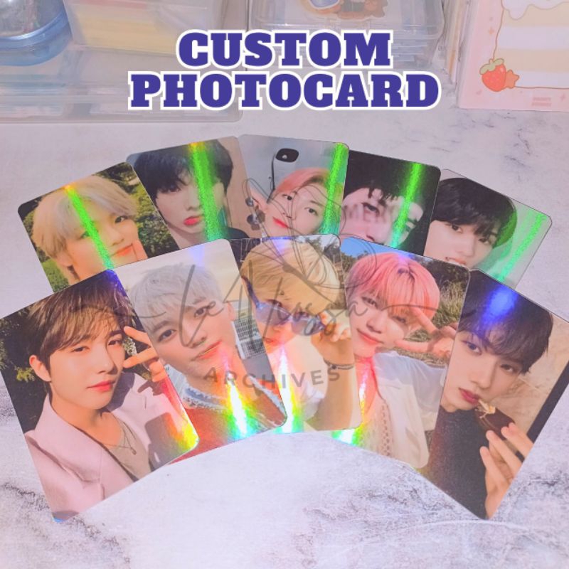 Jual (ISI 10 PHOTOCARD) Custom photocard kpop holo glossy 1 sisi 2 sisi // Freebies konser // pc ...