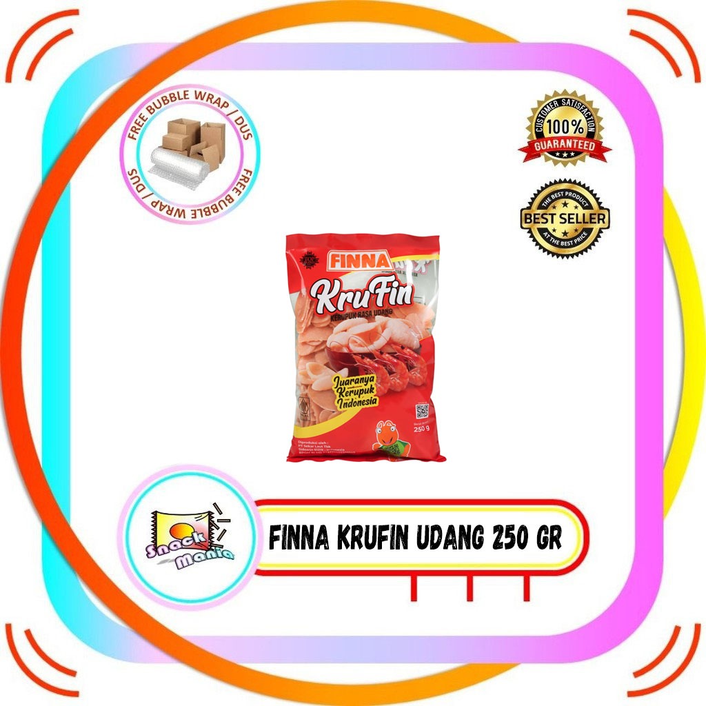 Jual Finna KruFin Kerupuk Udang 250 gr Krupuk | Shopee Indonesia
