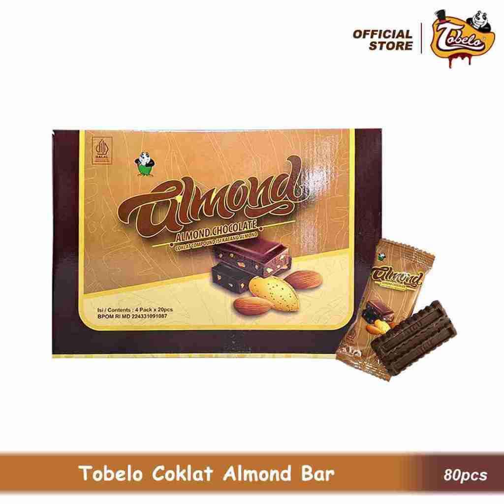 Jual Tobelo Almond Chocolate Compound Bar isi 80pcs Makanan Coklat ...