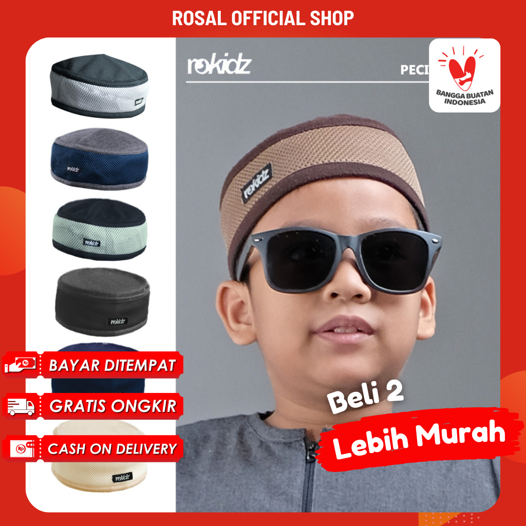 Jual Kopiah Peci Sholat Anak Madani Rokidz by Rosal | Shopee Indonesia