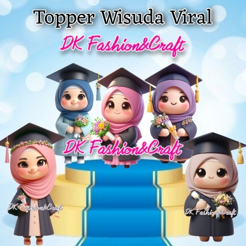 Jual (PART1) Topper Wisuda / Topper Bouquet Karakter Gemoy Viral ...