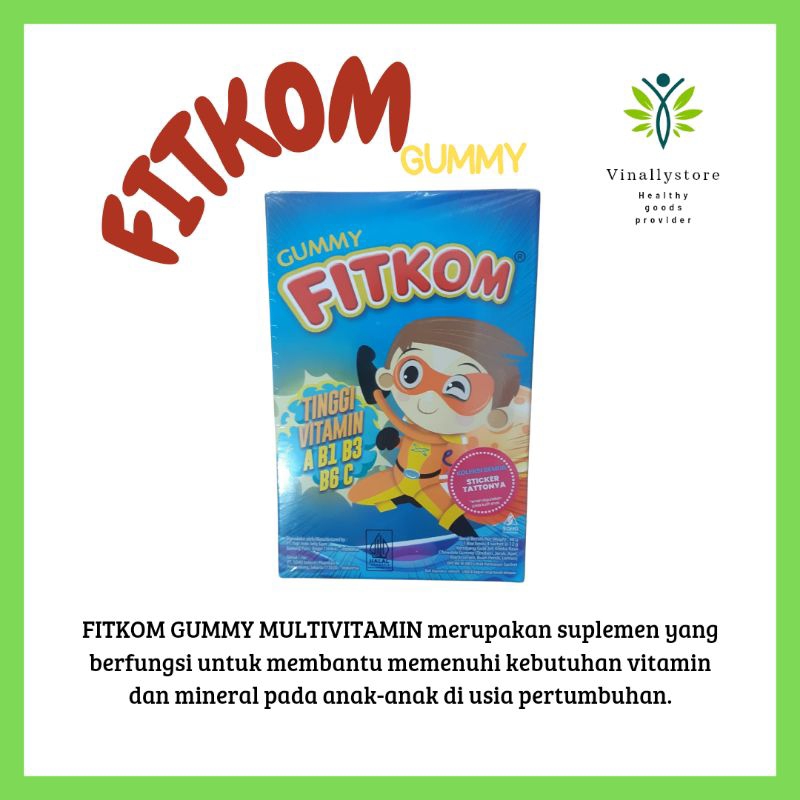 Jual FITKOM GUMMY Multivitamin Biru Box 4 Sachet | Shopee Indonesia