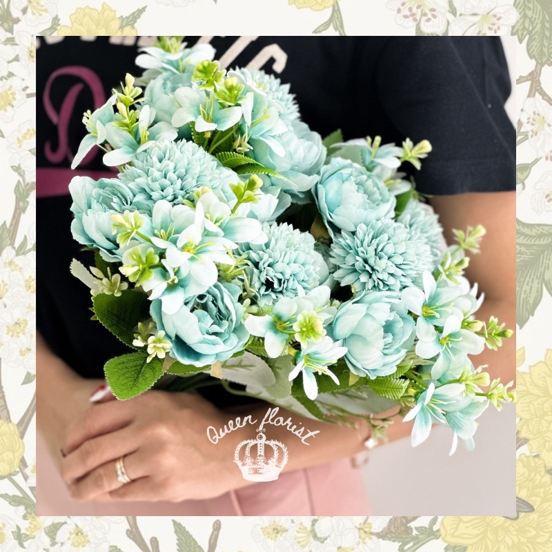 Jual PEONY MIX POMPOM Artificial Flower buket Home Wedding Table ...