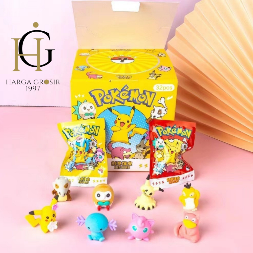 Jual Penghapus mystery bag pokemon v2 warna merah kuning termurah kado ...