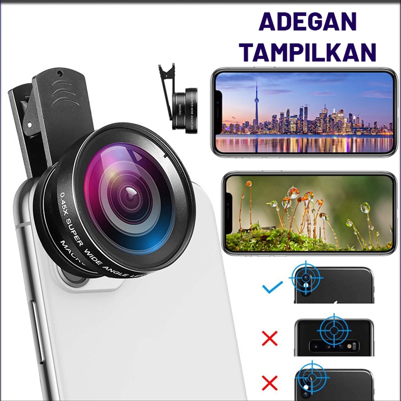 Jual 2 In 1 Lensa Super Wide Angle Lens Macro Smartphone Aksesoris ...