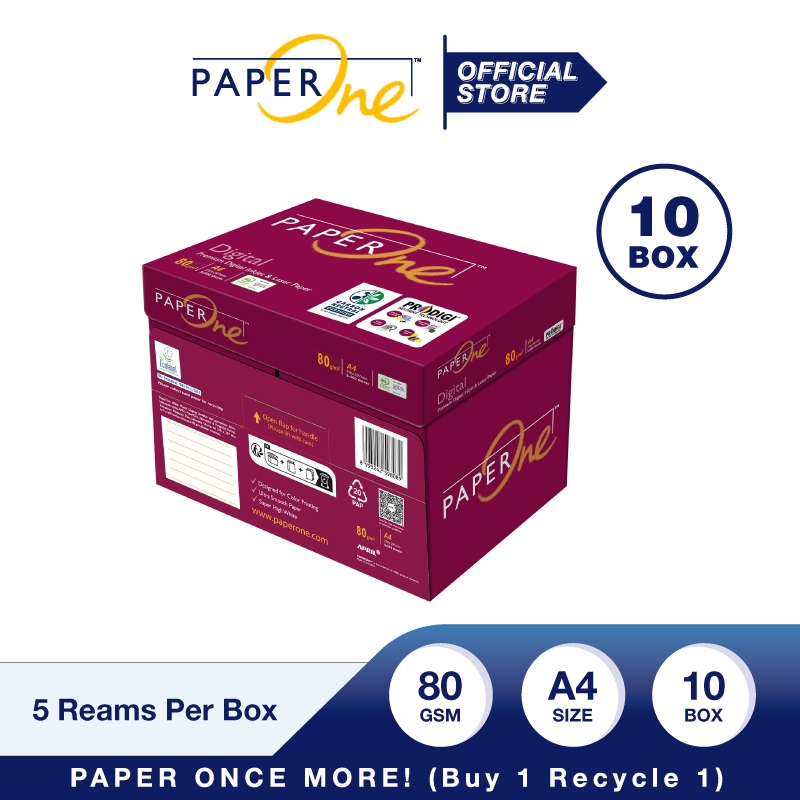 Jual PaperOne Kertas A4 80gr Digital Carbon Neutral 10 Box (25000 ...