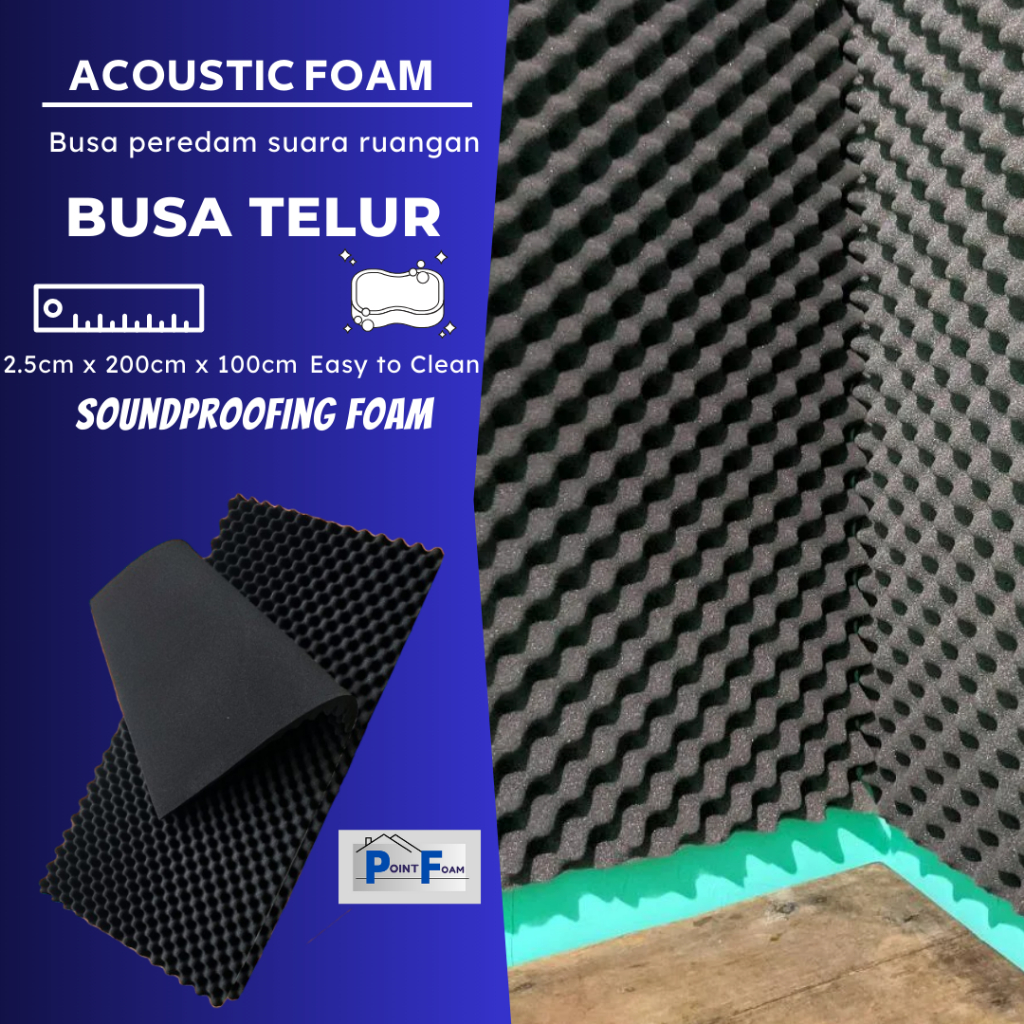 Jual Busa Telur peredam suara ruangan 2.5cmx2mtrx1mtr HITAM ...