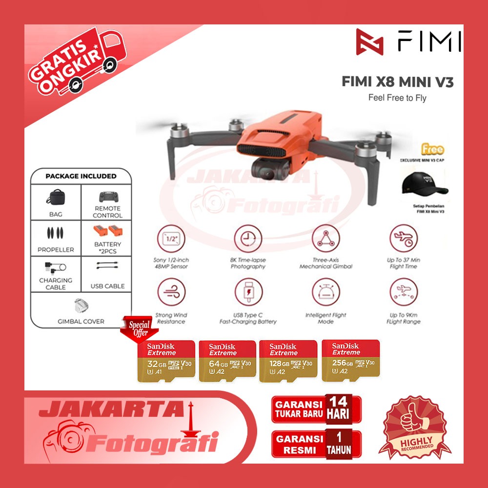 Jual FIMI X8 MINI V3 Drone GPS 9km 4K 3-axis Gimbal 37 Min Flight Time | Shopee Indonesia
