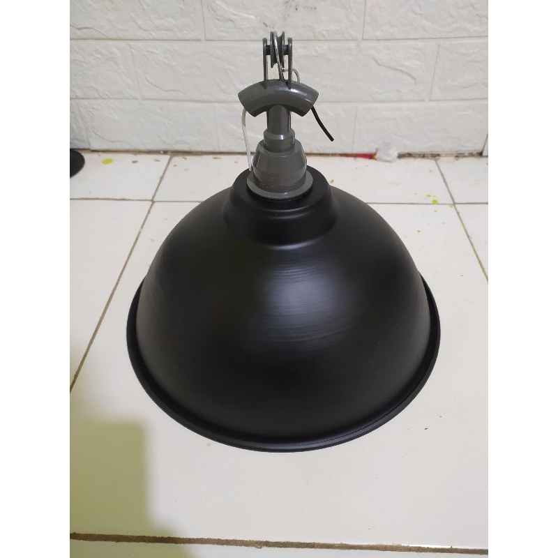 Jual kap lampu gantung Aluminium UK 30cm plus fitting | Shopee Indonesia