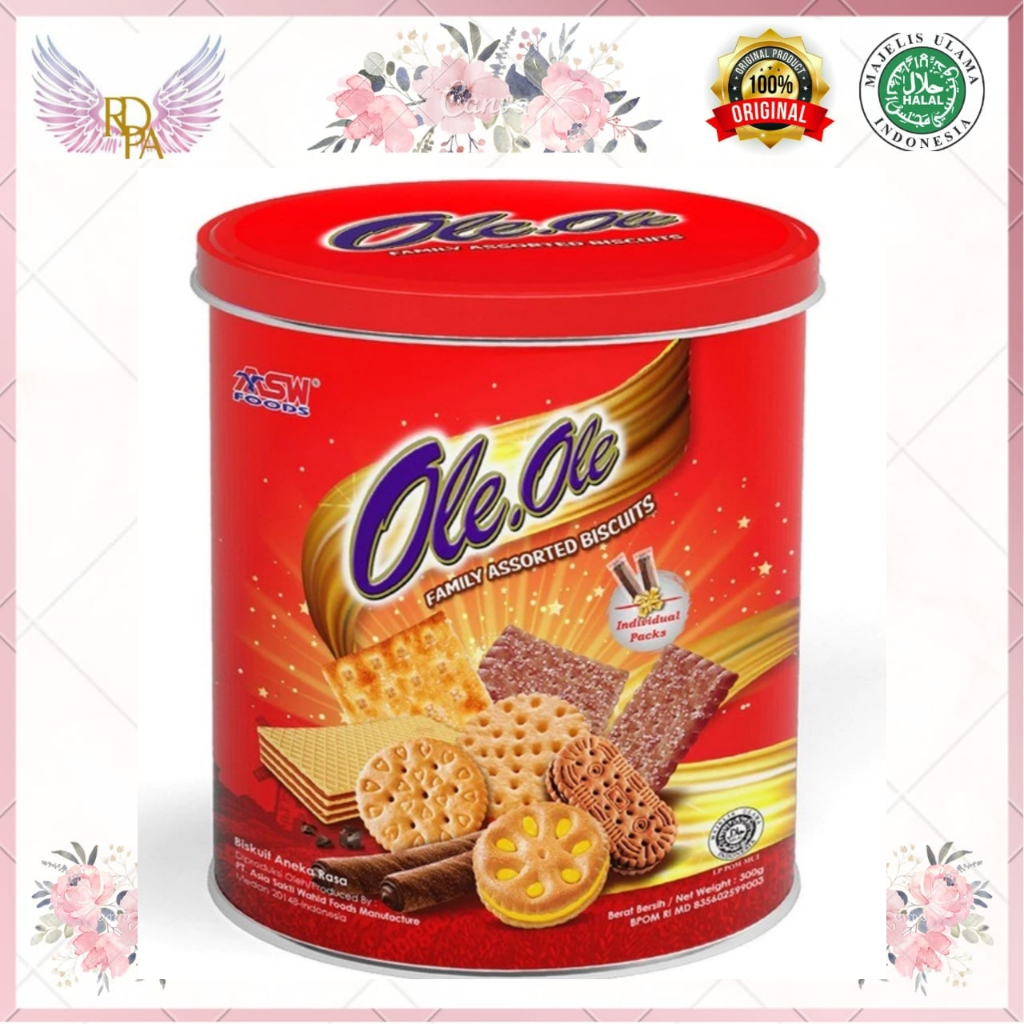 Jual (SURABAYA) Ole-Ole Assorted Biscuits Kaleng Bulat 250 gr. ASW Ole ...
