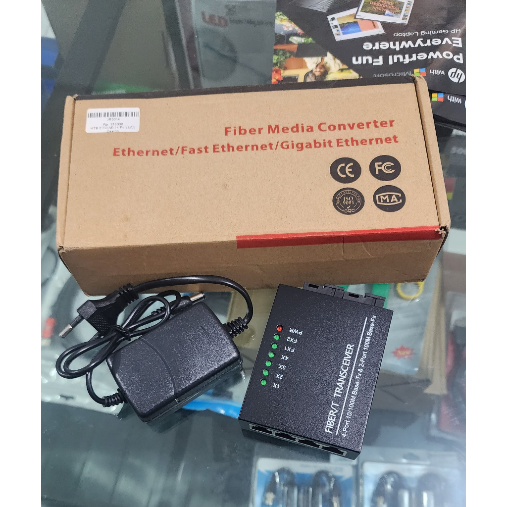Jual Media Converter HTB Gigabit 2 FO 4 LAN PoE 1000Mbps Casing | Shopee Indonesia