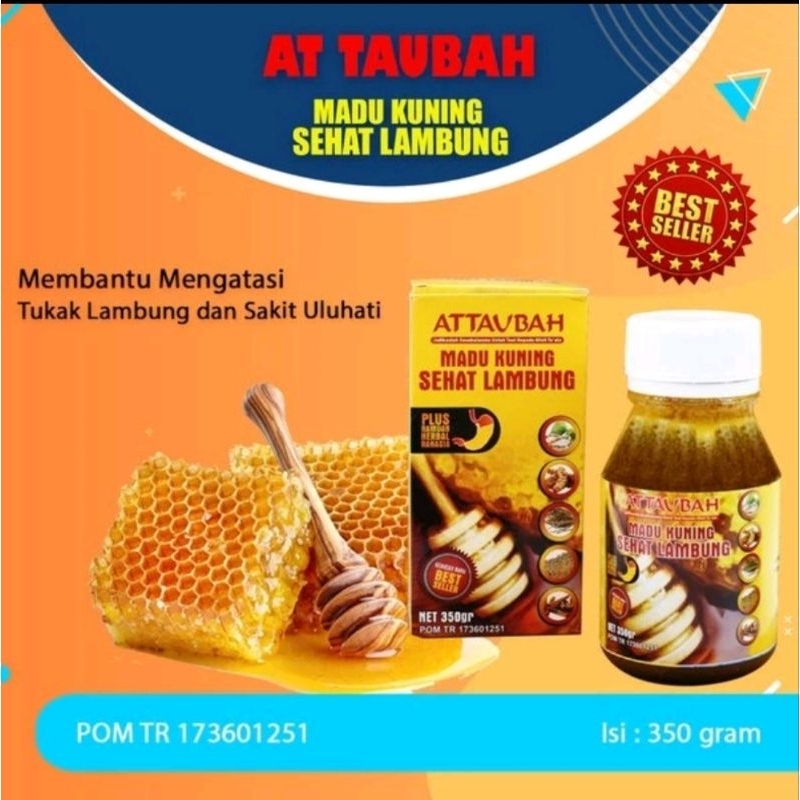 Jual madu kuning attaubah 350 gram madu sehat lambung attaubah | Shopee ...