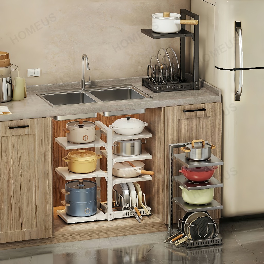 Jual Homeus Rak Panci Dapur Susun Rak Panci Bawah Wastafel Stainless ...