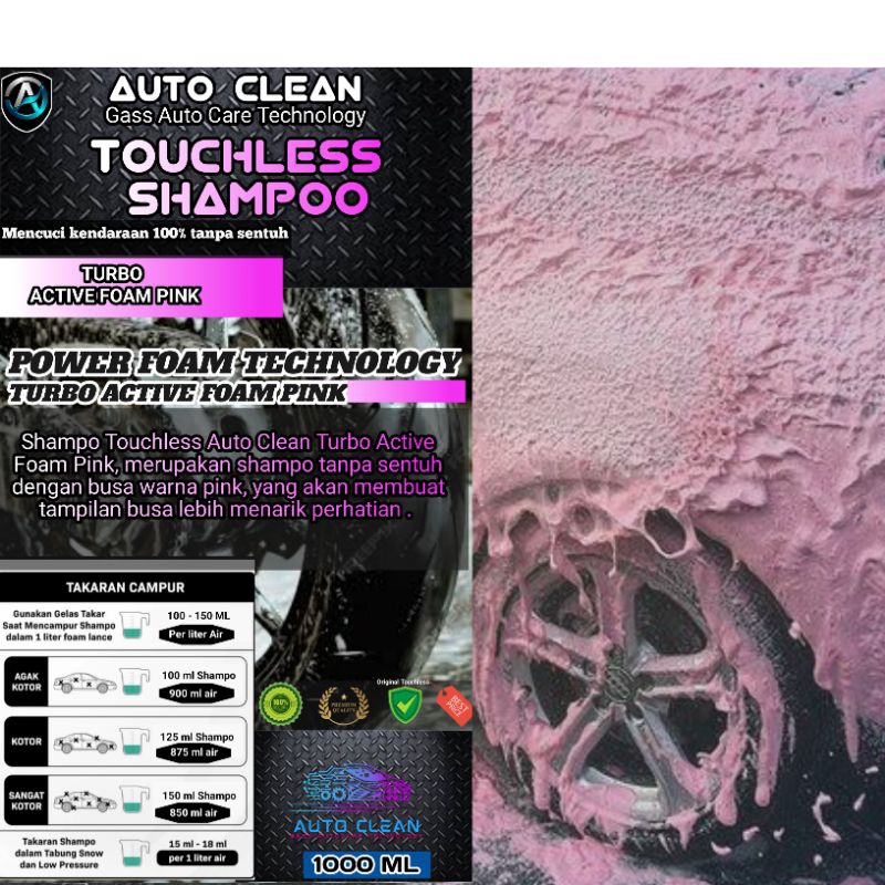 Jual Shampoo Touchless AutoClean Turbo Active Foam Pink (Busa warna ...