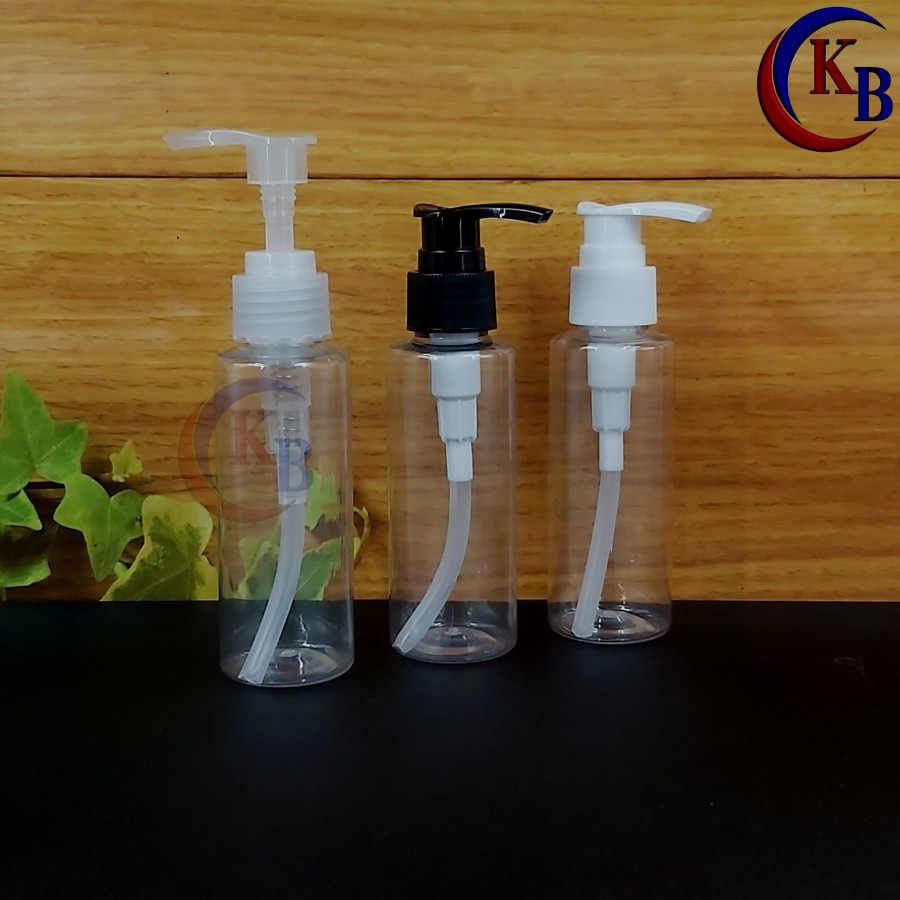 Jual BOTOL PUMP LOTION 100 ML NECK 24 / BOTOL PLASTIK PET RF CLEAR ...
