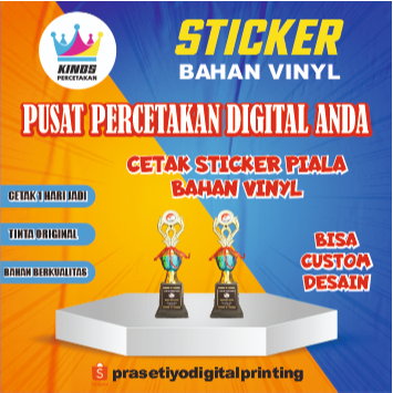 Jual Cetak Sticker Piala Bahan Vinyl bisa custom desain dan size ...