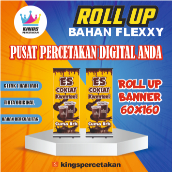 Jual Cetak Roll Up Banner Bahan Flexy Size 60x160 Bisa Custom Desain Berkualitas | Shopee Indonesia