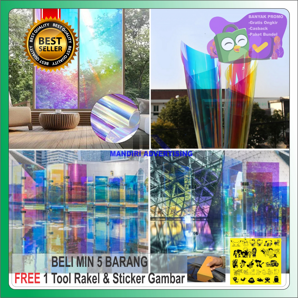 Jual sticker kaca film pelangi/Kacaflim mobil/kacafilm gedung/Glassfilm ...