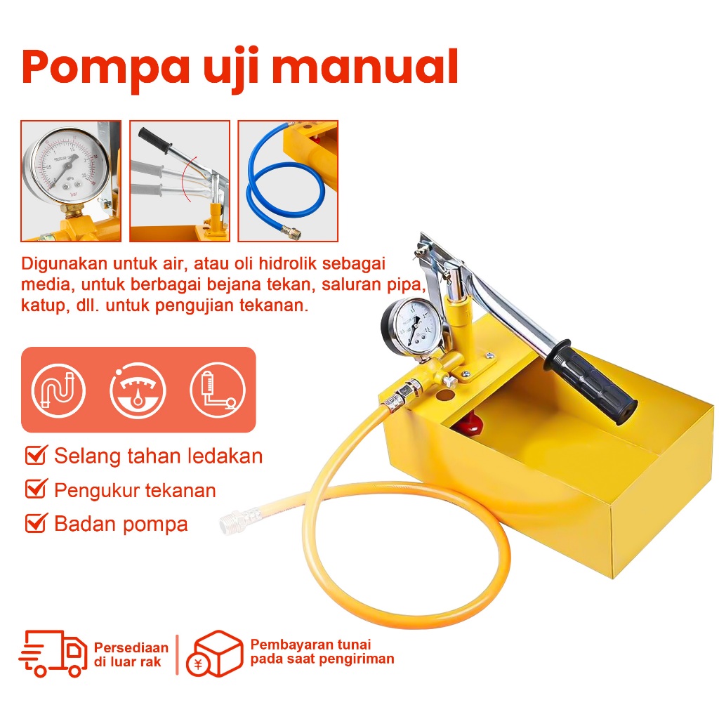 Jual Pompa Hidrolik Manual Warna Kuning Pompa Uji Tekanan Alat ...