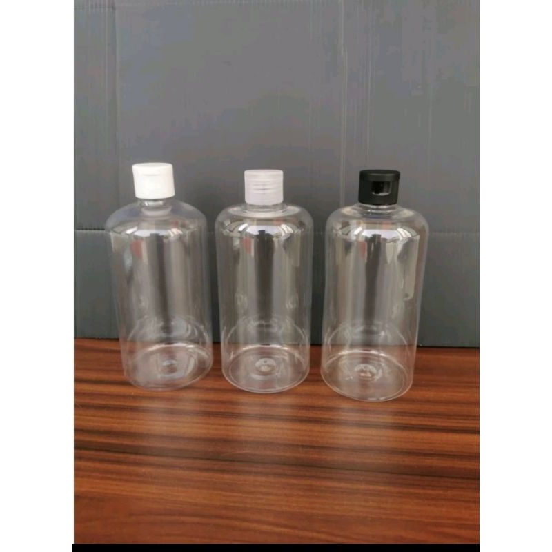 Jual BOTOL PLASTIK BENING FLIPTOP PET 500 ML TUTUP HITAM | Shopee Indonesia