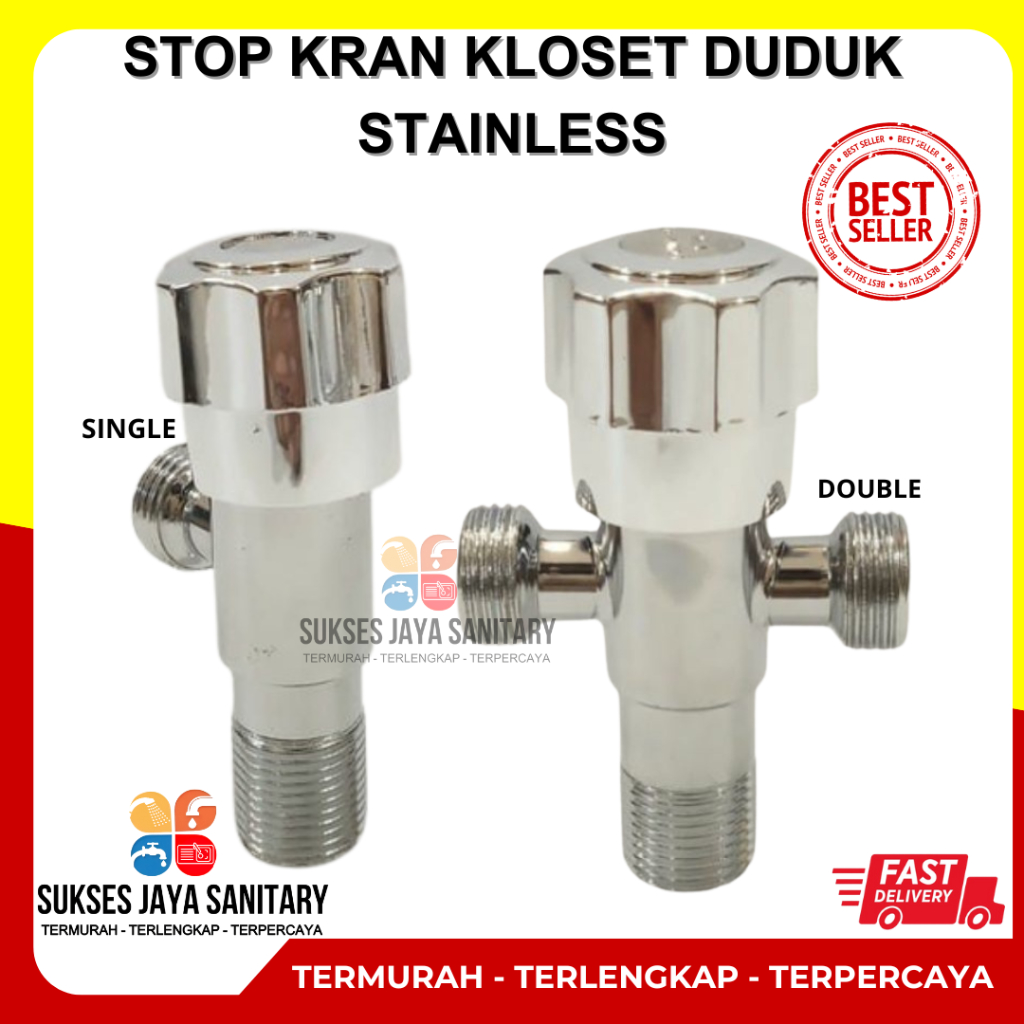 Jual Stop Kran Double / Single Jet Shower Closet Jet Closet Stainless ...