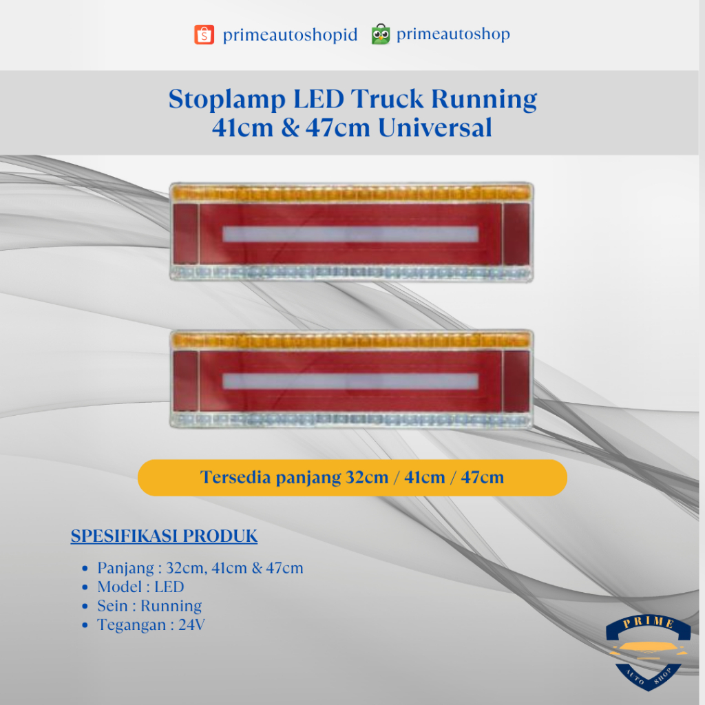 Jual Stoplamp Truk LED Running 1 Set / Lampu Stop Lamp Truk LED Running ...