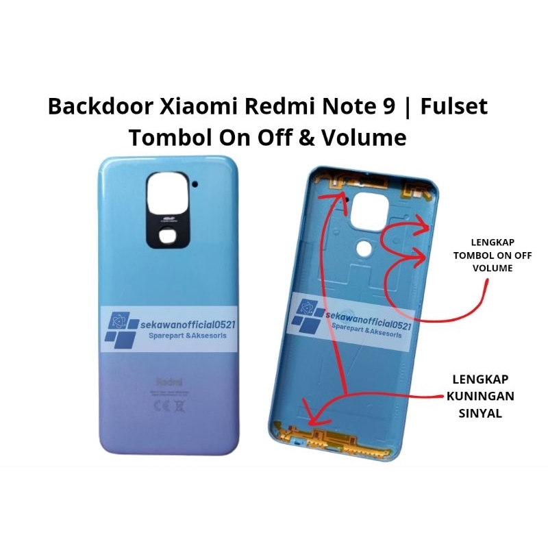 Jual Backdoor Xiaomi Redmi Note 9 | Fulset Tombol On Off & Volume ...