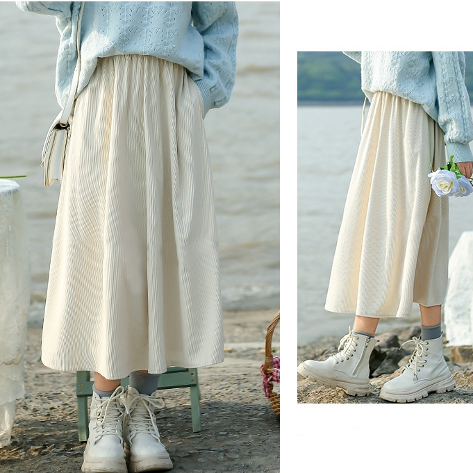 Jual Fashion wanita rok corduroy rok payung vintage skirt rok korean ...