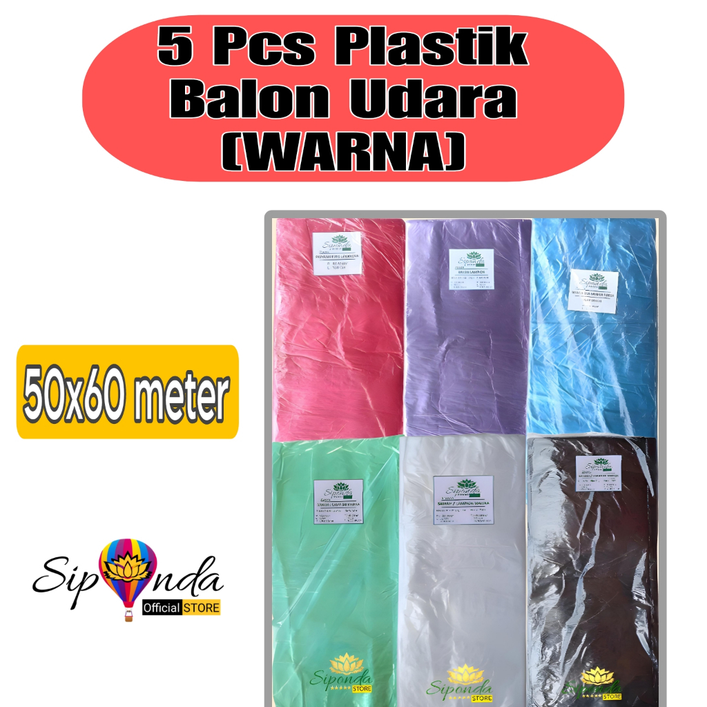 Jual [isi 5pcs] Plastik Balon Udara Warna 50x60 meter | Shopee Indonesia