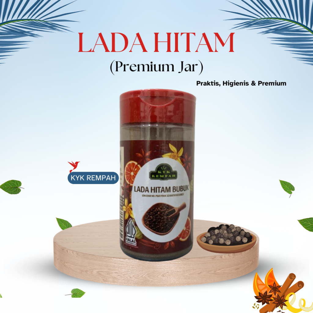 Jual Lada Hitam Bubuk Premium JAR | Black Pepper Powder | Bumbu Dapur ...