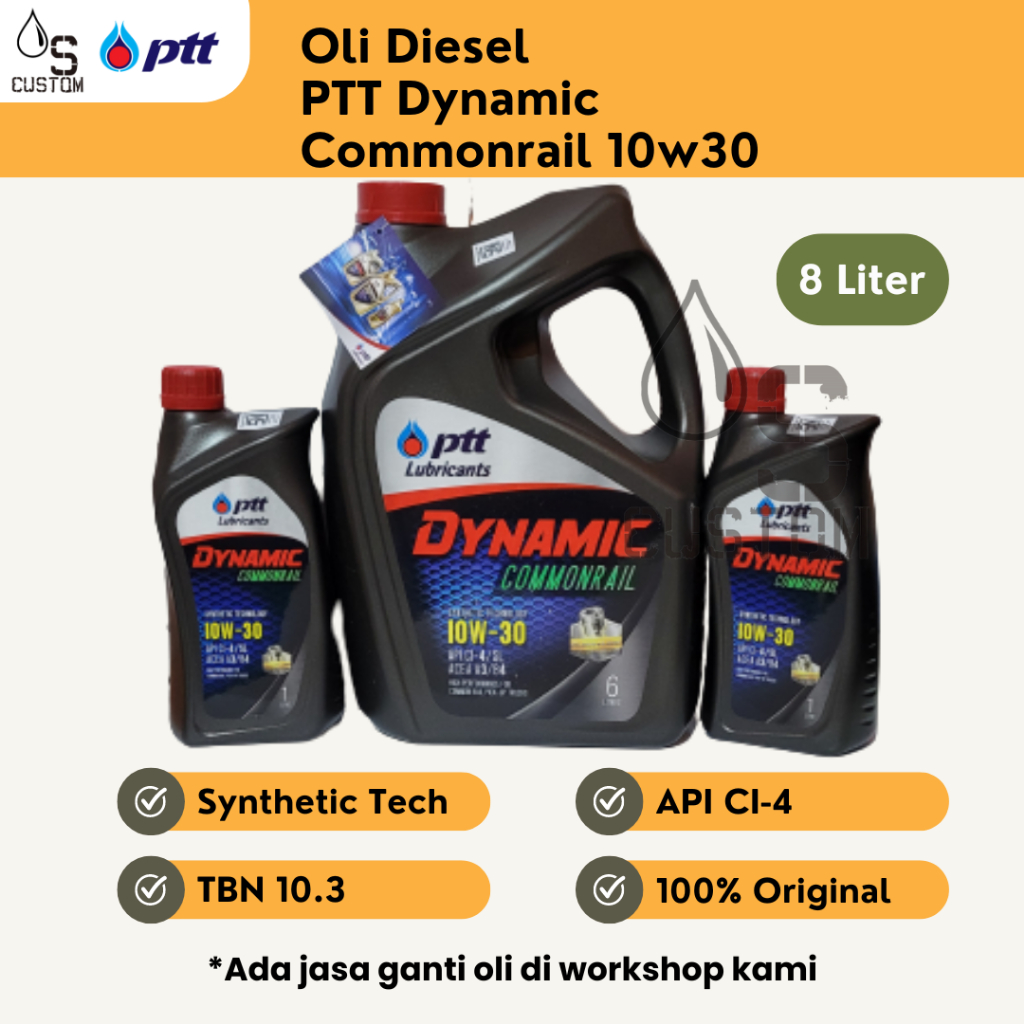 Jual Oli Diesel PTT Dynamic 10w30 8L API CI | Shopee Indonesia