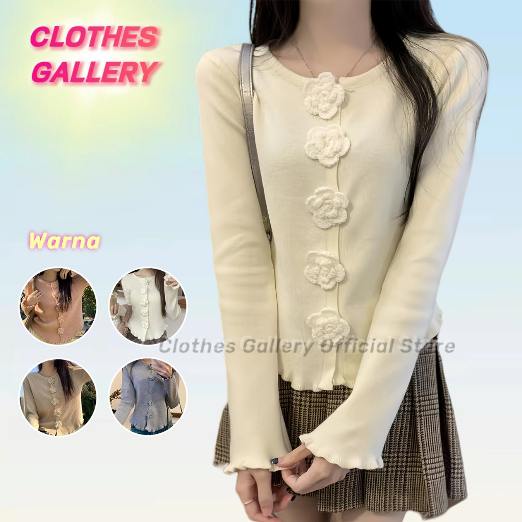 Jual ClothesGallery Cardigan Rajut Wol Premium Gaya Chic Fit Soft Knit ...