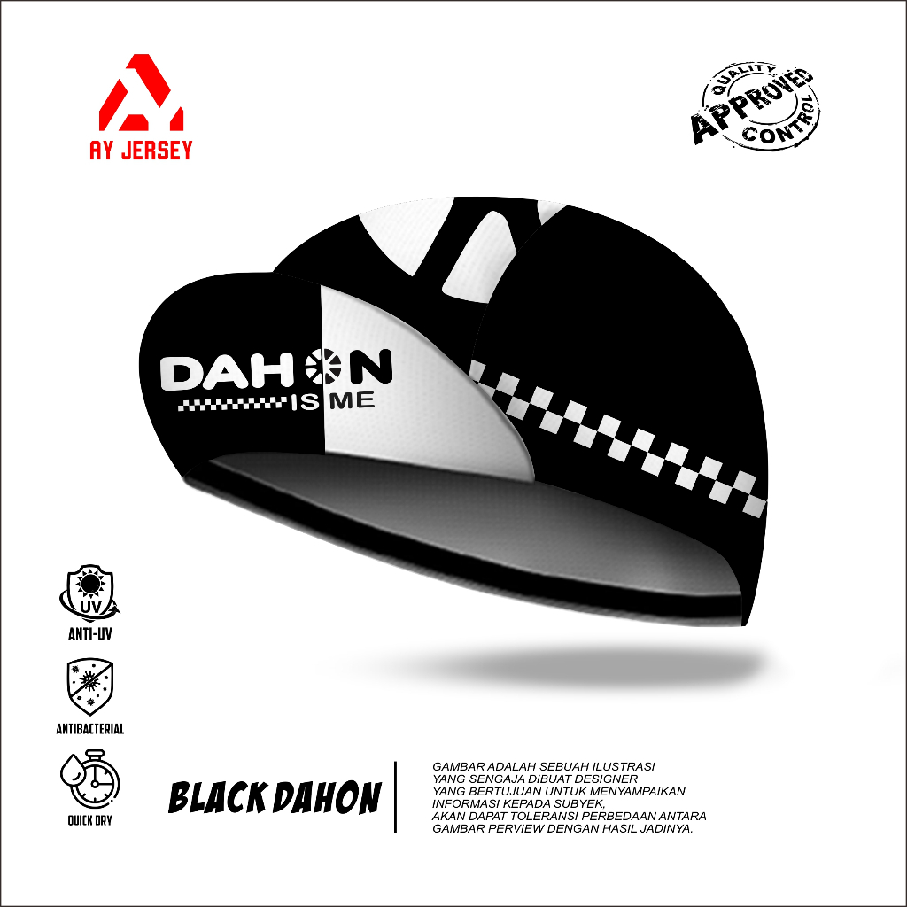 Jual CYCLING CAP DAHON BLACK (TOPI SEPEDA) | Shopee Indonesia