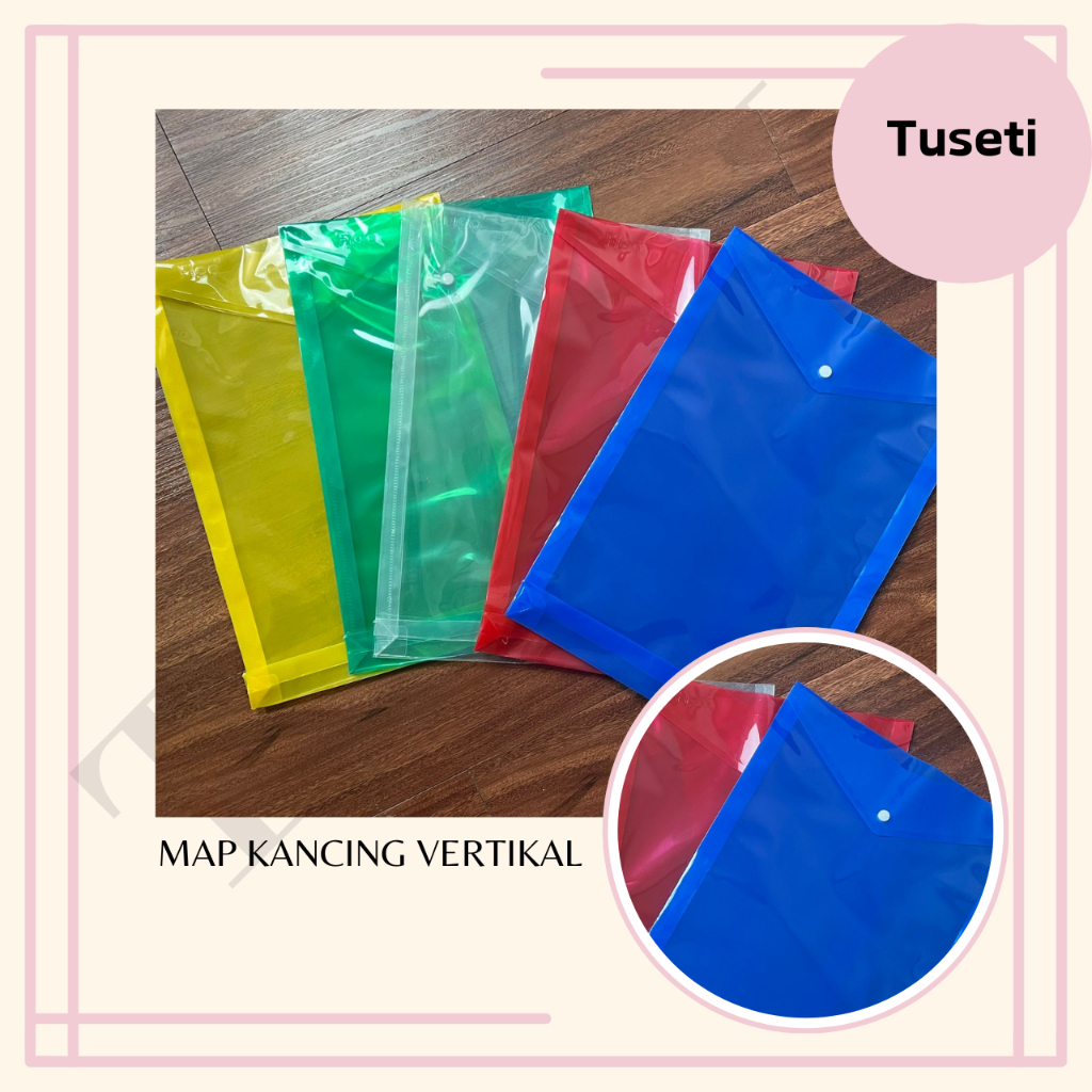 Jual Map Plastik Kancing Vertikal Folio (F4) Kancing 1 Figo | Map Tegak ...