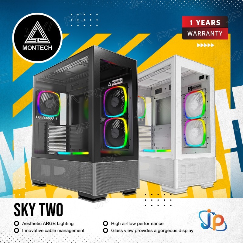 Jual Montech Sky Two ARGB CPU Case - Tempered Glass Casing | Shopee Indonesia