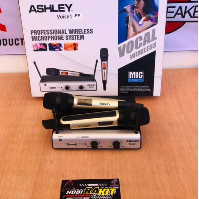 Jual MICROPHONE ASHLEY Voice 1 WIRELESS PROFESSIONAL | Shopee Indonesia