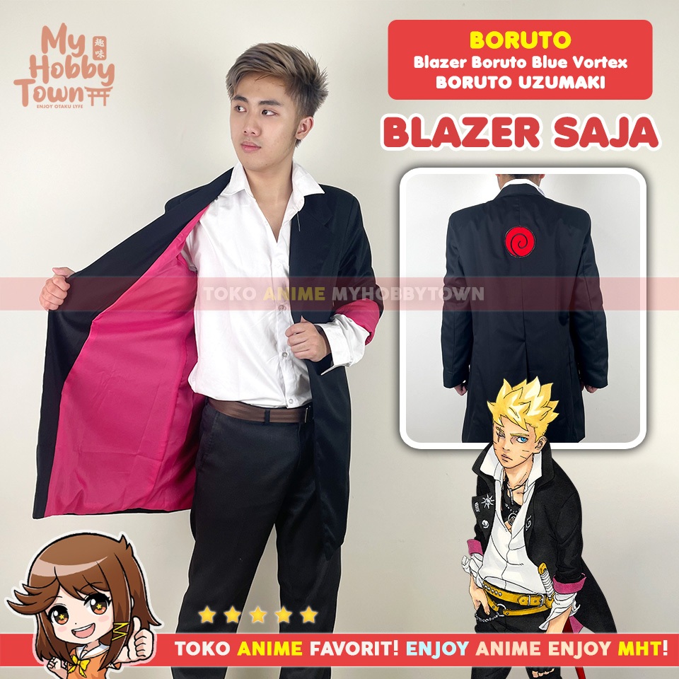 Jual Blazer Jaket Cosplay Anime Boruto Uzumaki Two Blue Vortex Kostum ...