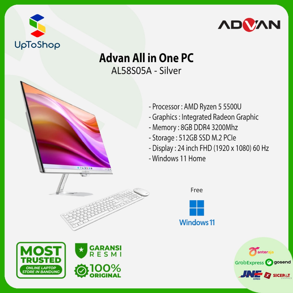 Jual Advan PC AIO One PC AL58S05A AMD Ryzen 5 5500U 8GB 512GB W11 | Shopee Indonesia