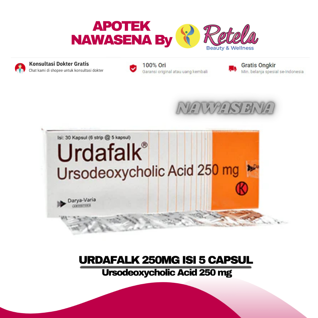 Jual URDAFALK 250MG 1 STRIP 5 CAPSUL ( Ursodeoxycholic Acid 250 mg ...