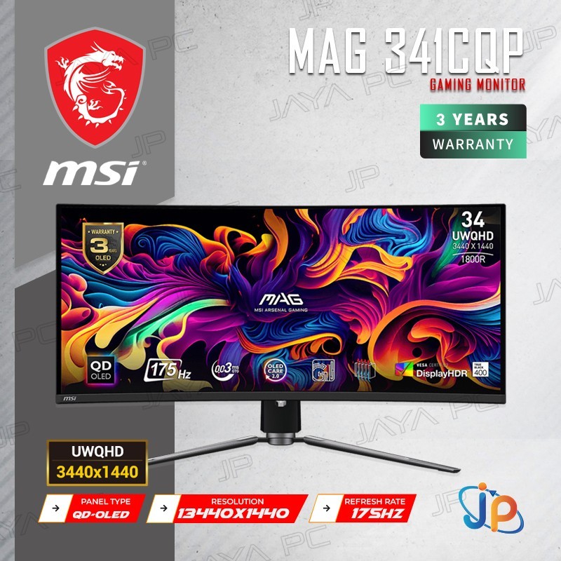 Jual Monitor MSI LED MAG 341CQP QD-OLED - Curved UWQHD 34" Inch ...