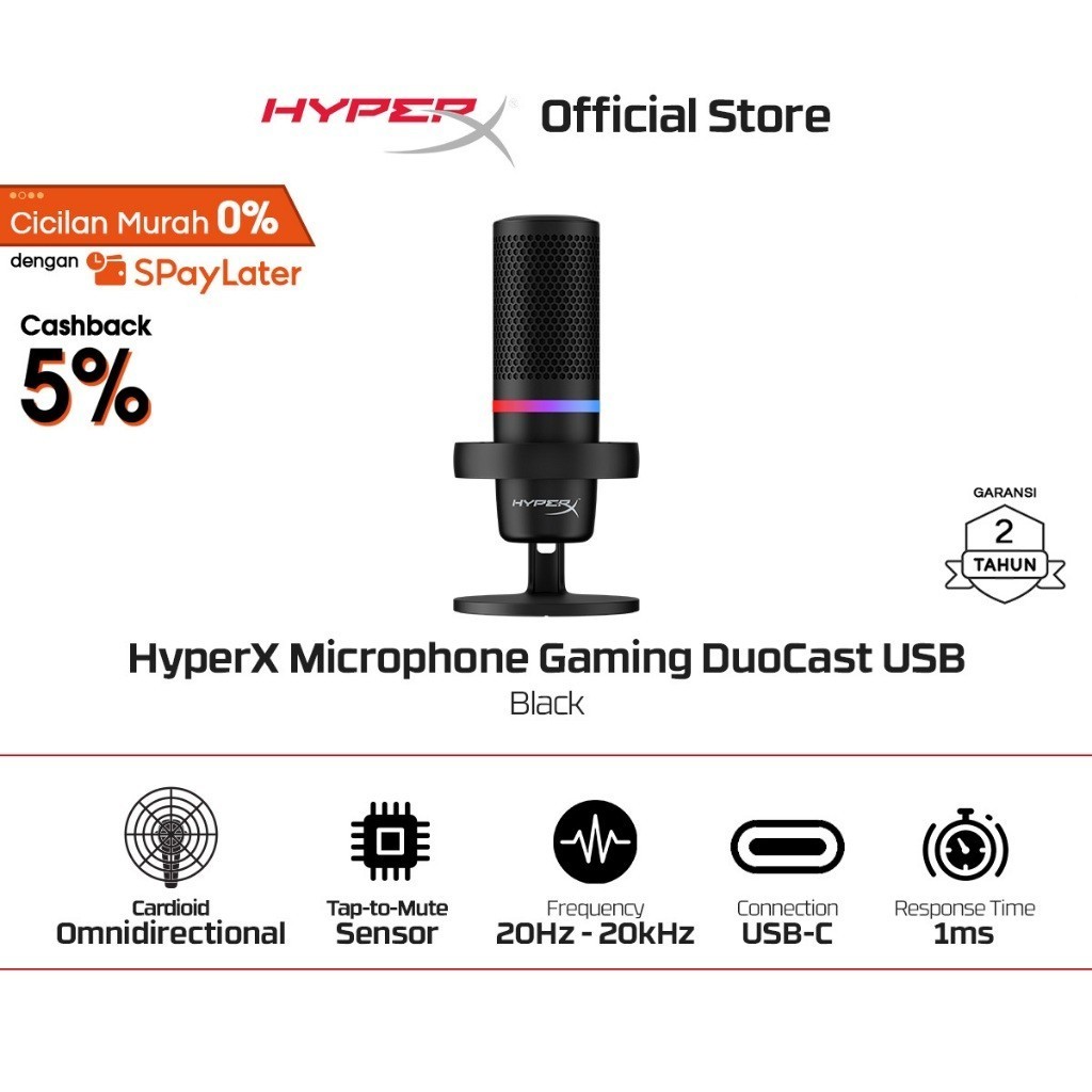 Jual HyperX Microphone Gaming DuoCast USB - Black | Shopee Indonesia